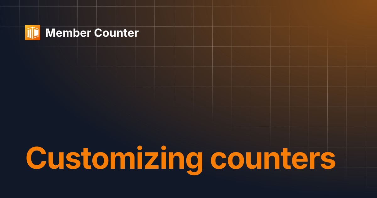 Customizing counters | Member Counter